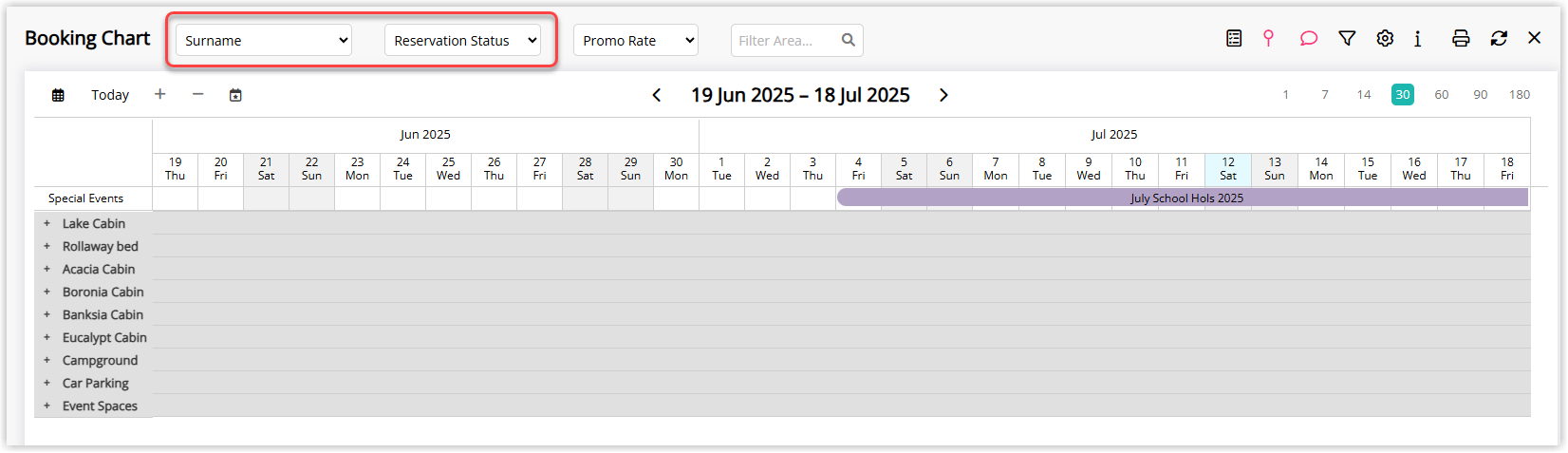 Booking Chart: Colour and Text View – RMS Help Center